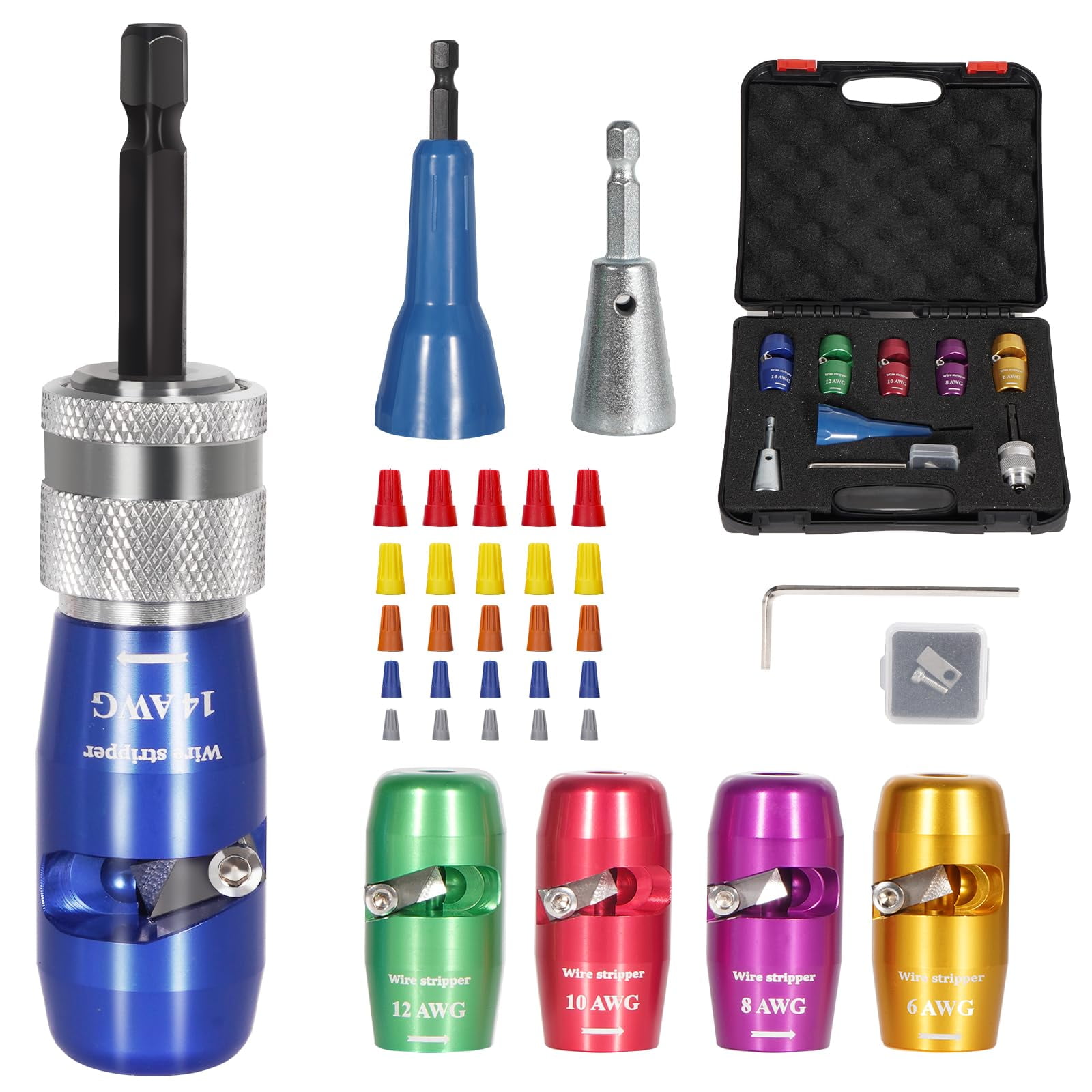 Wire Stripper Twister Tool for Drill, 35 in 1 New Wire Stripping for ...