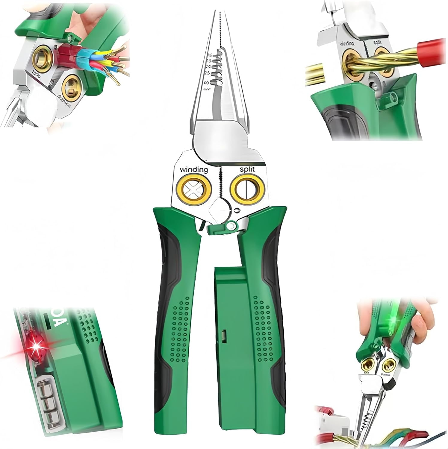 Wire Strippers with Electricity Measurement Function,8in1 Wire Stripping Pliers for Cutting and ...