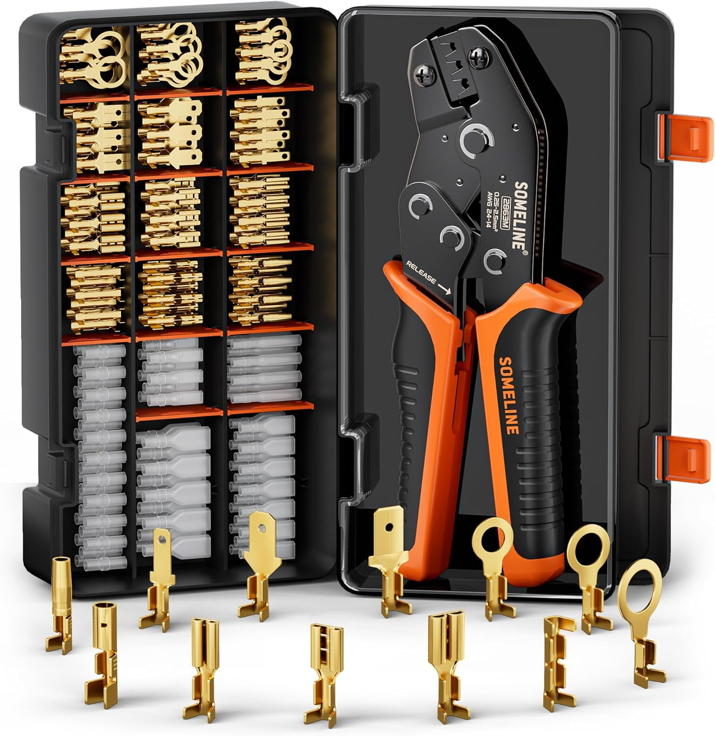 Wire Terminal Crimping Tool Kit,2.8/3.9/4.8/6.3mm Male Female ...