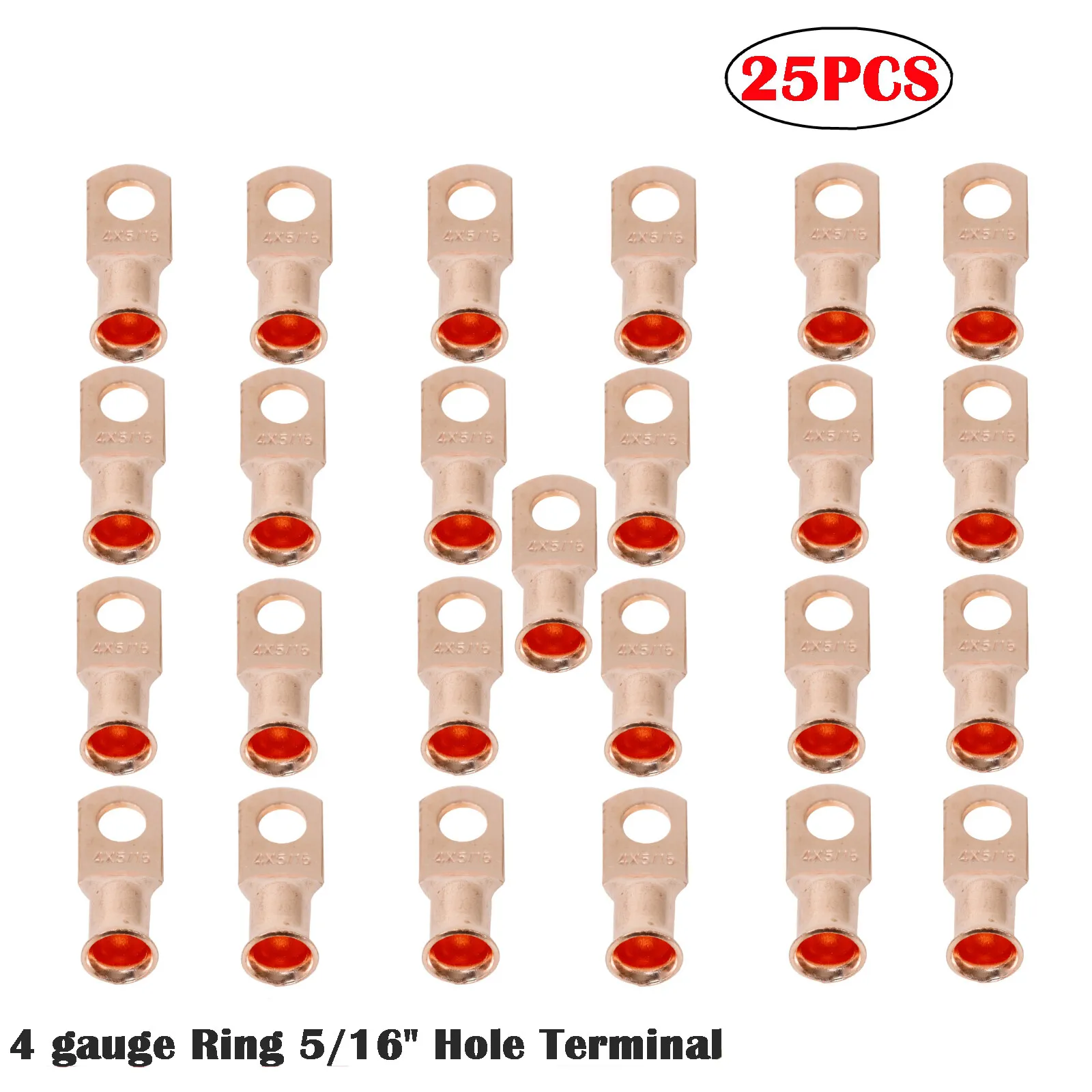 Wire Terminal Lug Bare Battery Copper Welding Cable Connectors 4 AWG ...