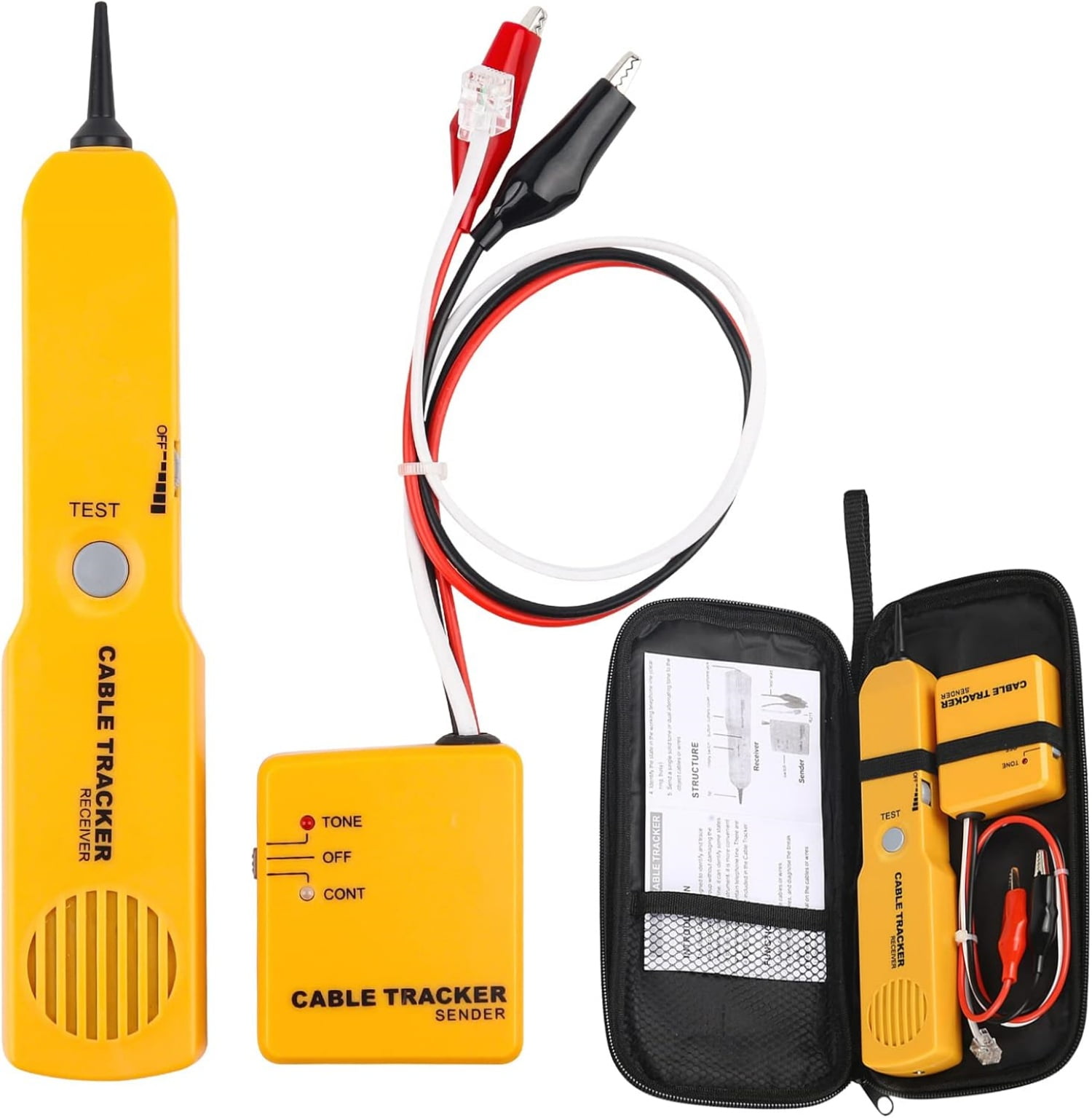 Wire Tracer Tone Generator and Probe Kit, Kvago Cable Tracker, Cable ...