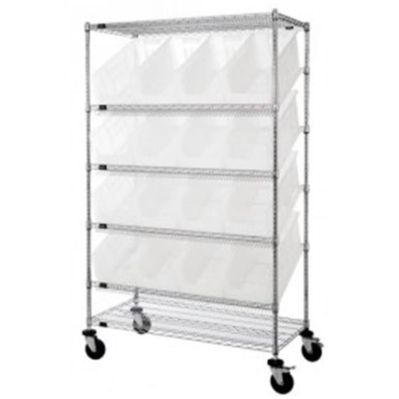 Wire Unit Slanted Shelves With Bins, Clear - 24 in. - Walmart.com