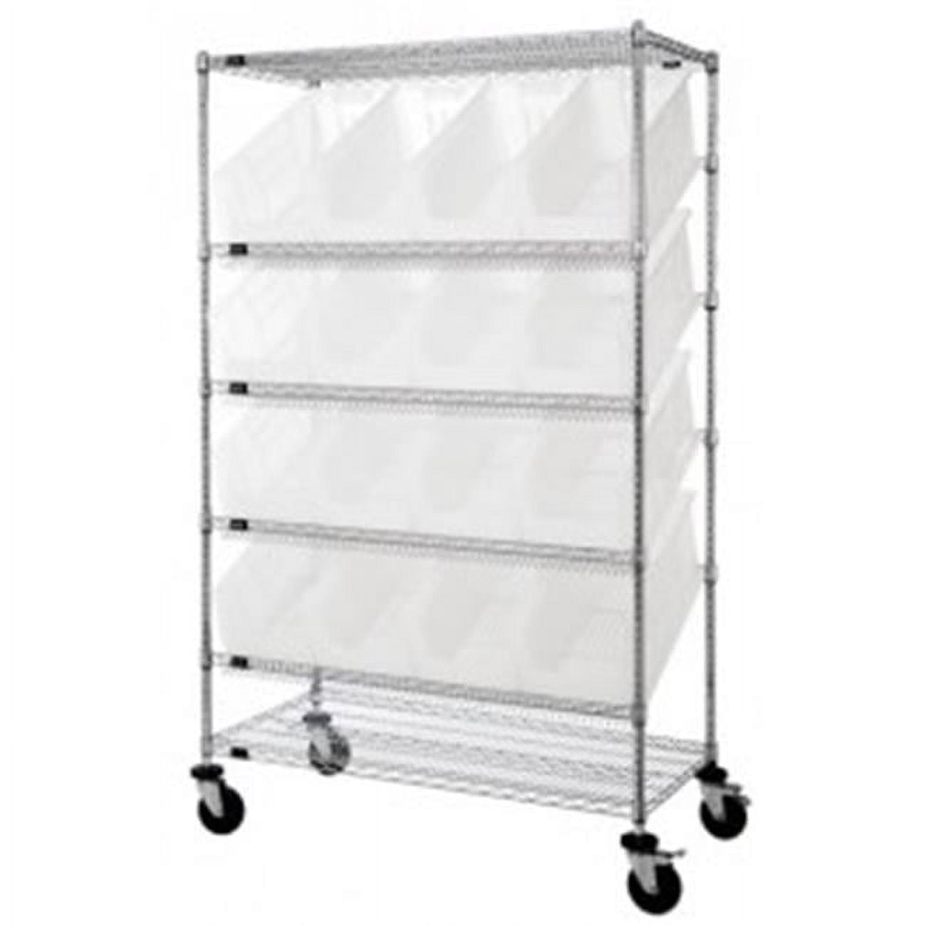 Wire Unit Slanted Shelves With Bins, Clear - 24 in. - Walmart.com