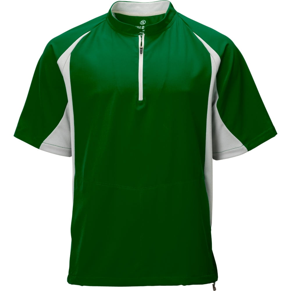 Wire2wire Men S Performance Short Sleeve Baseball Cage Jacket Green