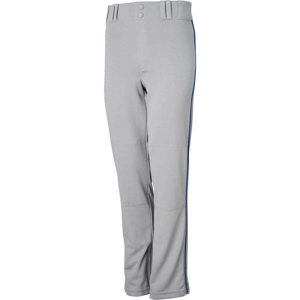 Wire2wire Men's Tournament Open Bottom Piped Baseball Pant Grey/Royal M ...