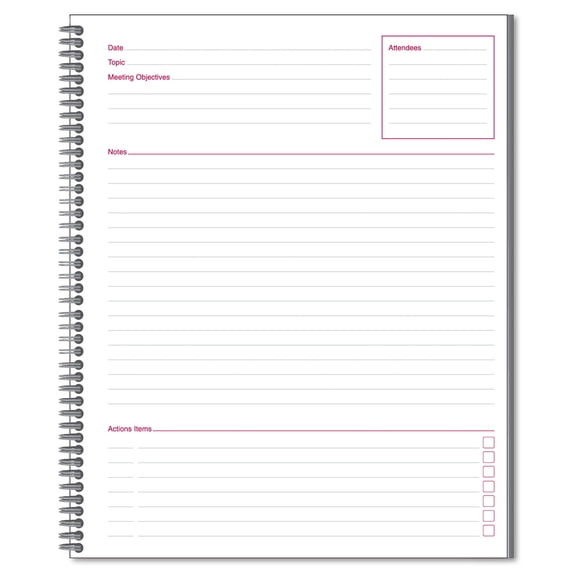 Wirebound Business Notebook with Spiral Perforated Pages, Meeting Notes ...