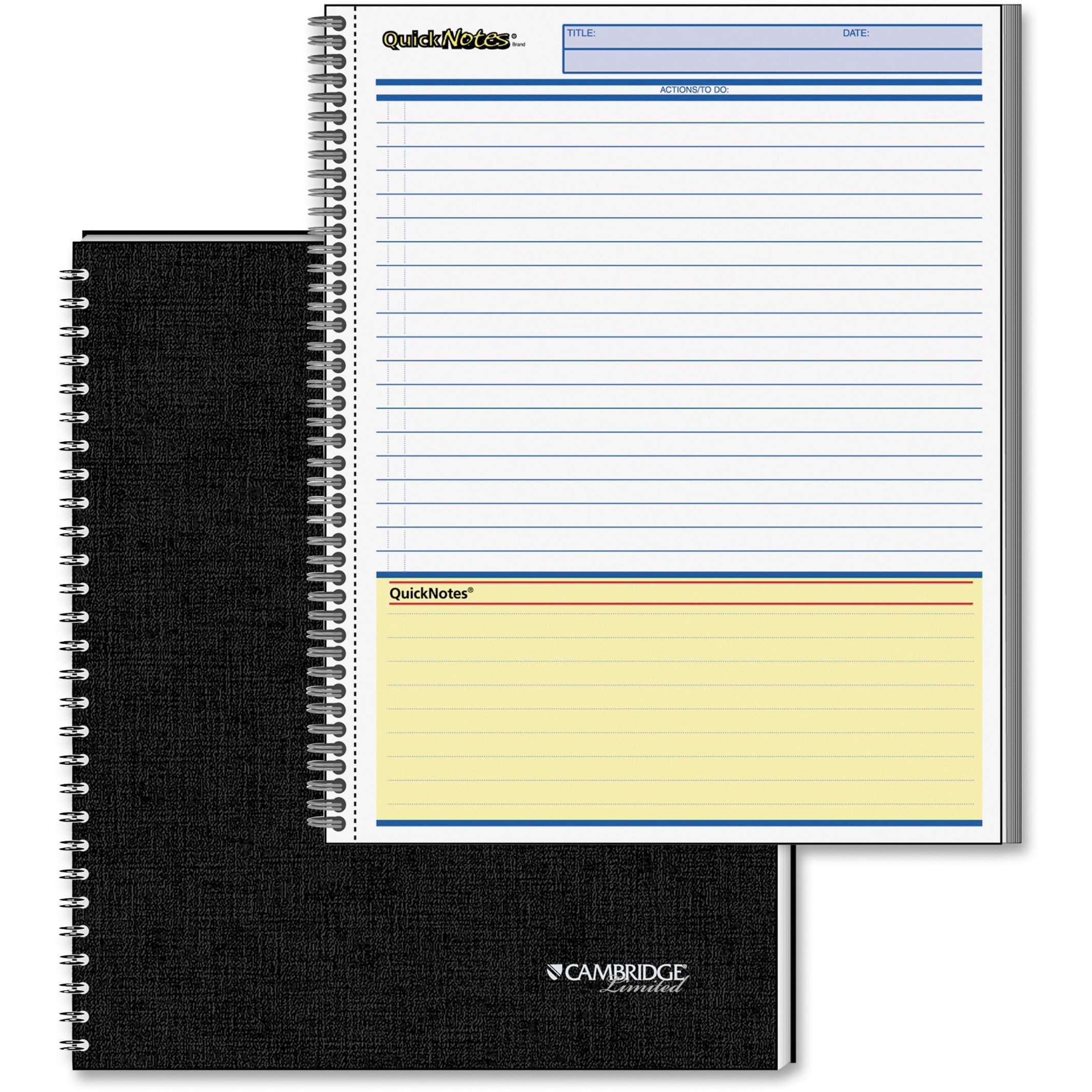 Wirebound Guided Quicknotes Notebook, 1 Subject, List-Management Format ...