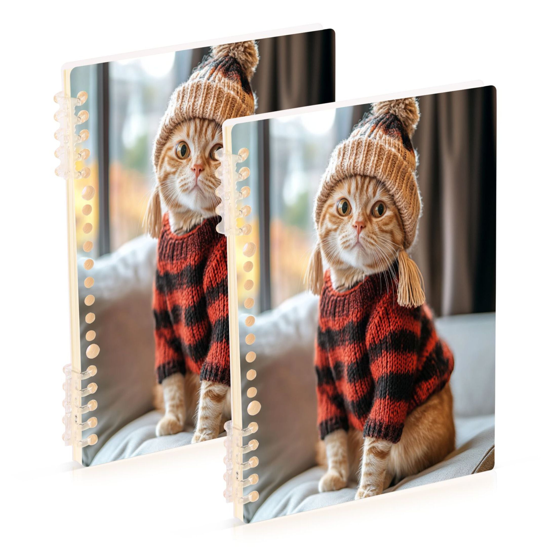 Wirebound Notebook Hardcover Spiral Notebooks Cute Orange Cat, 60 Pages ...