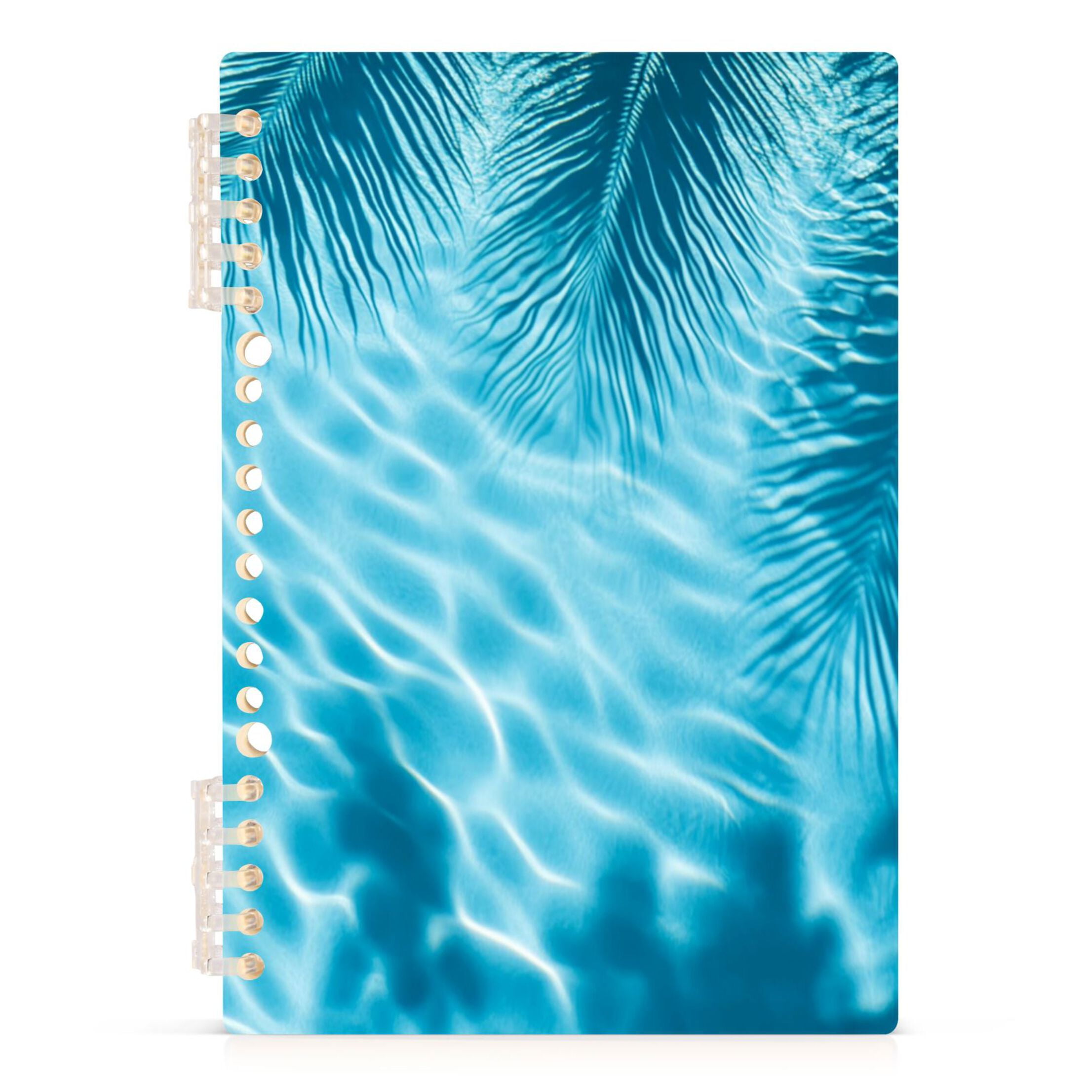 Wirebound Notebook Hardcover Spiral Notebooks Light Blue Water Ripples ...