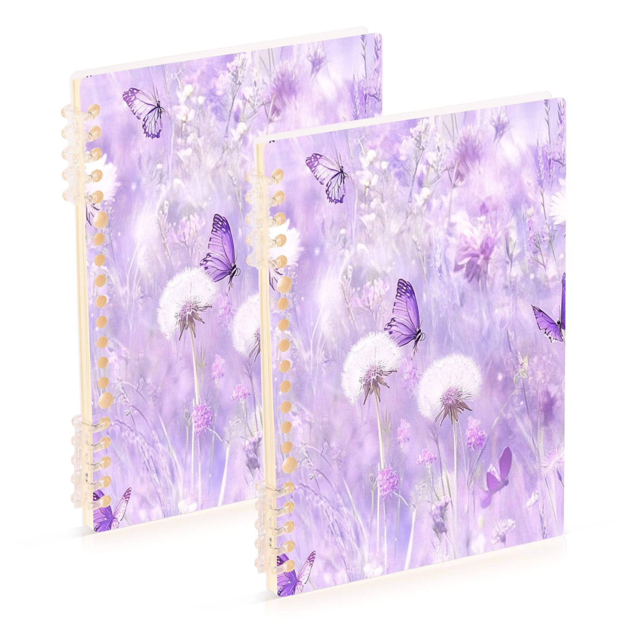 Wirebound Notebook Hardcover Spiral Notebooks,Pastel Purple Meadow, 60 ...