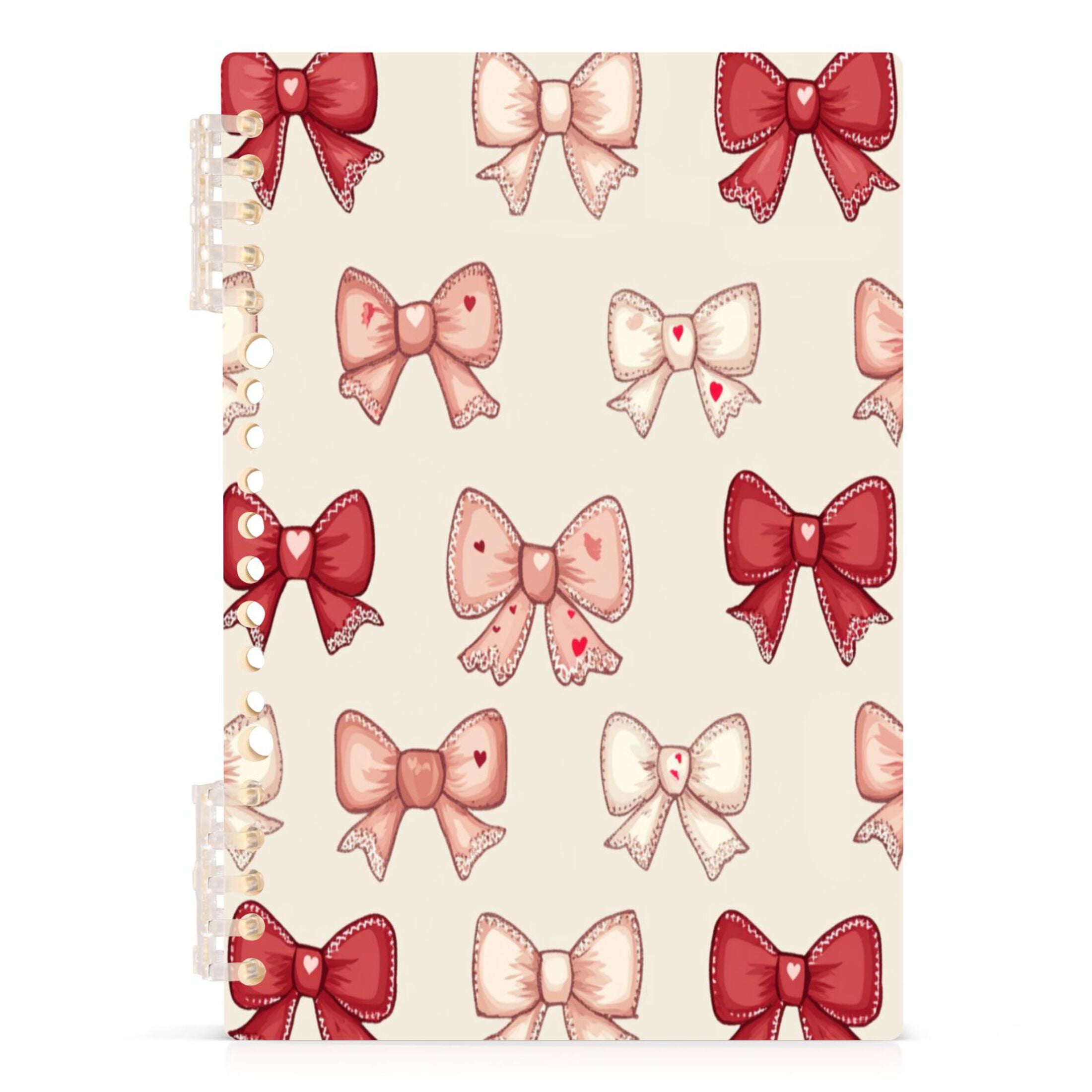 Wirebound Notebook Hardcover Spiral Notebooks Pink and Red Bows, 60 ...