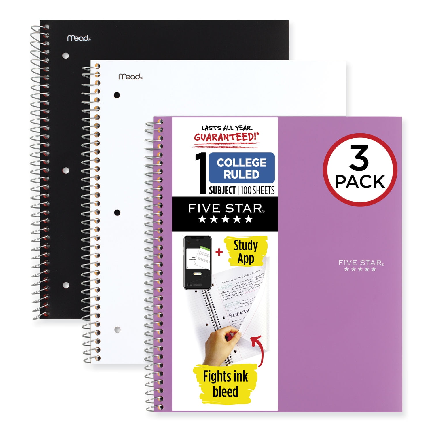 Wirebound Notebook with Two Pockets, 1-Subject, Medium/College Rule ...