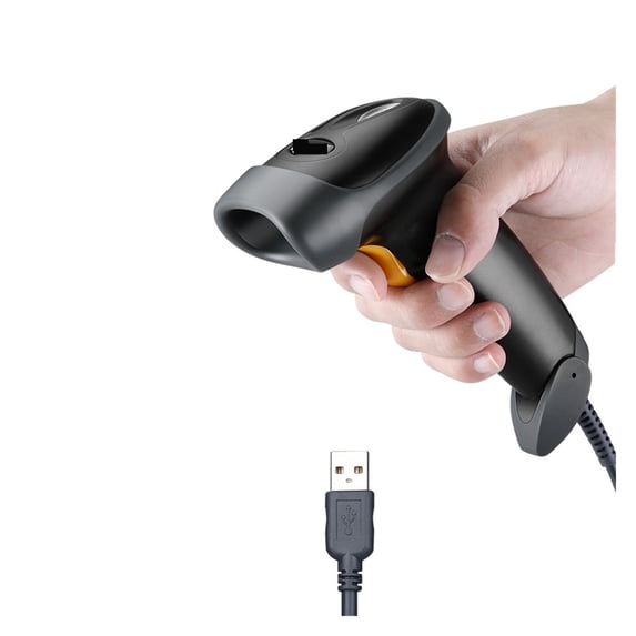 Wired 1D QR 2D Barcode Scanner Handheld Extra Long USB Wired Bar Codes ...