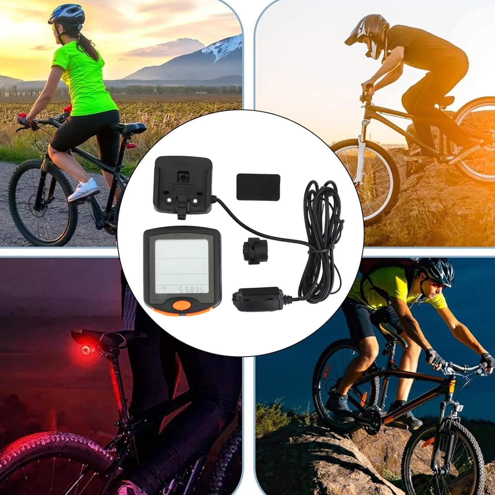 Wired Bicycle Speedometer and Odometer, 2-inch HD Digital LCD ...