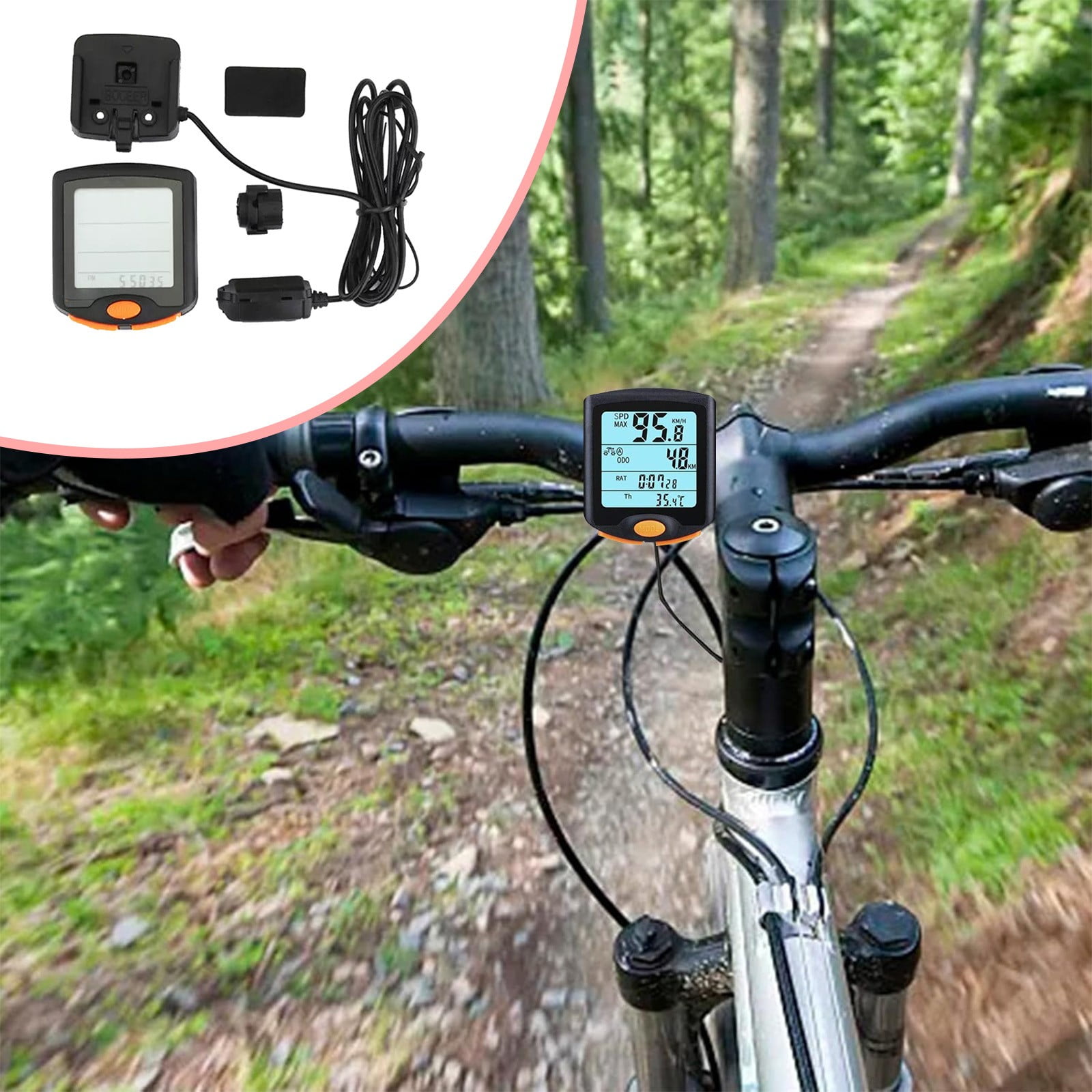 Wired Bike Computer Bicycle Cycling Speedometer Odometer Speeding Alert ...