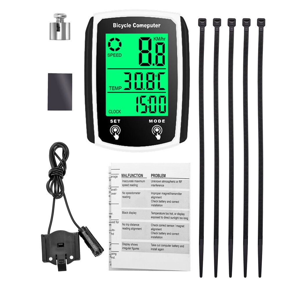 Wired Bike Computer LED Digital Bicycle Speedometer Odometer ...