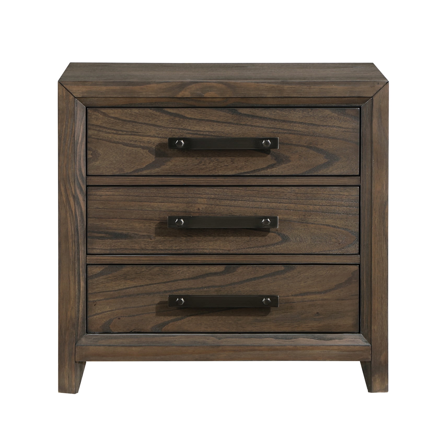 Wired Brush Walnut Finish Nightstand+Ball Bearing Glides”-“Bedroom ...