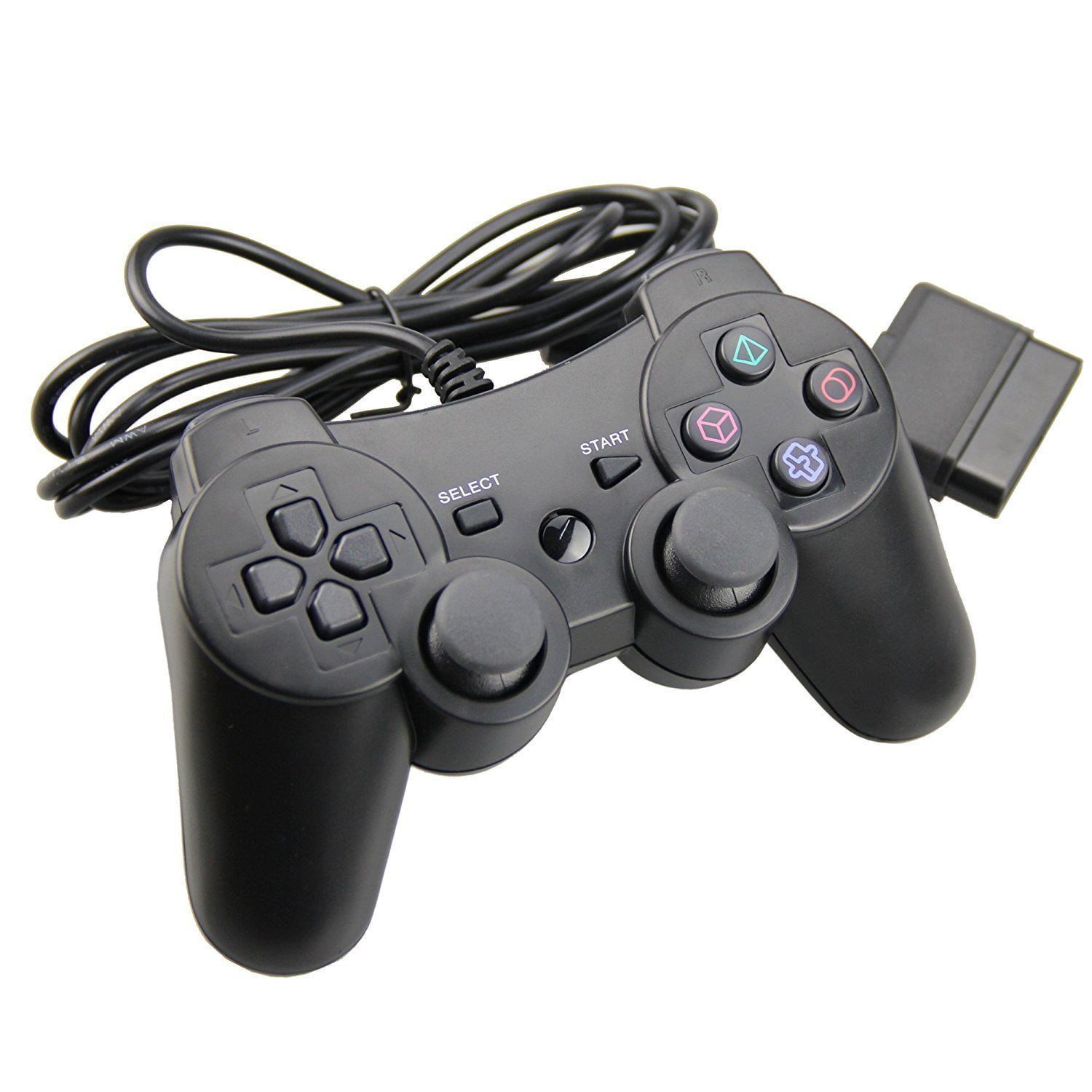 Wired Controller Double Shock For Playstation 2 Black - Walmart.com
