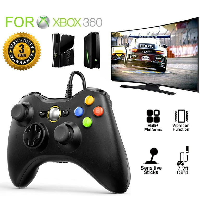 Wired Controller For Microsoft Xbox 360 Pc Windows Black Xbox 360