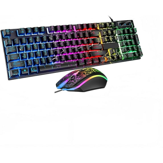Wired Crack Game Keyboard and Mouse Set with Mechanical Feel ...