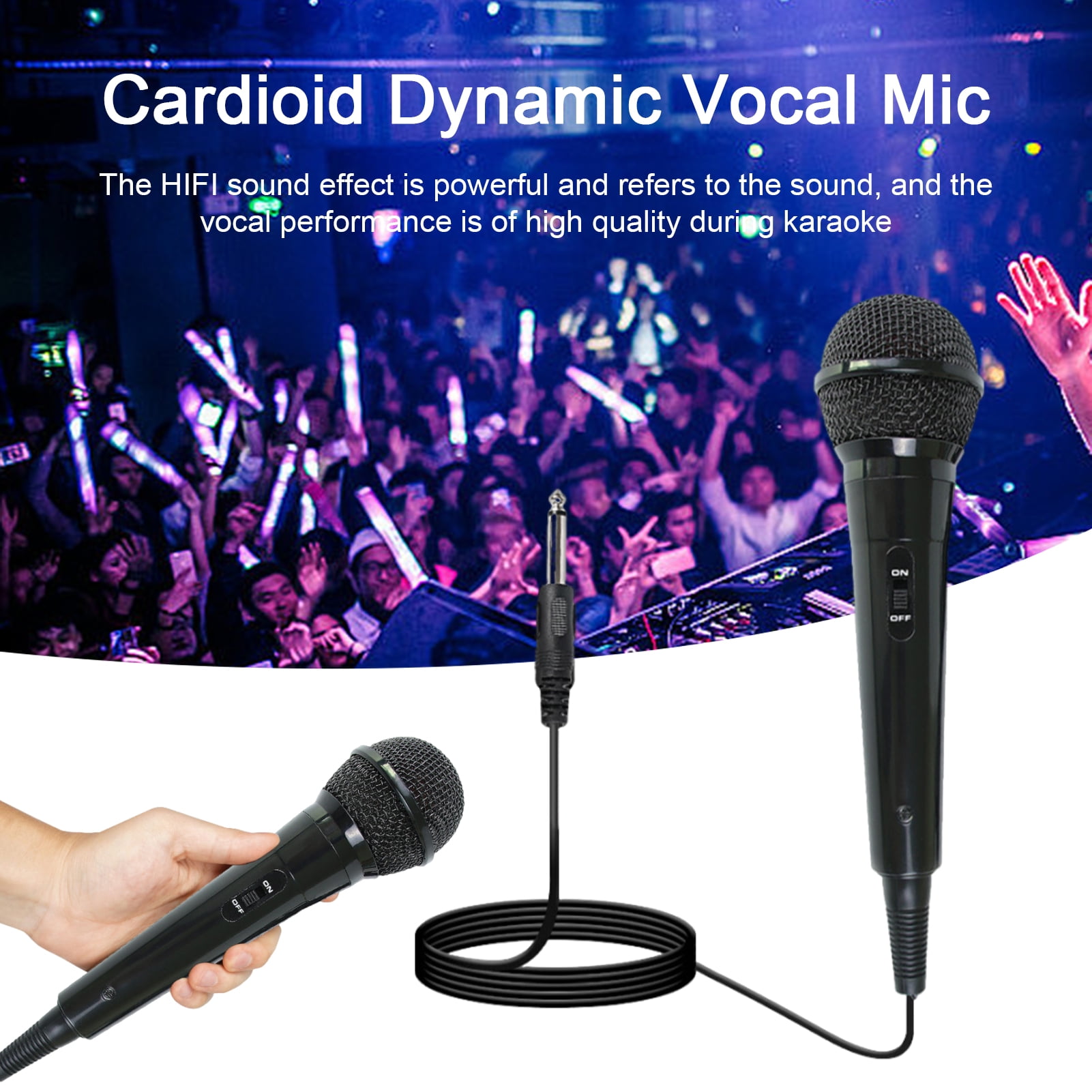 Wired Dynamic Microphone Plug-Play Universal Cardioid Dynamic Vocal Mic ...