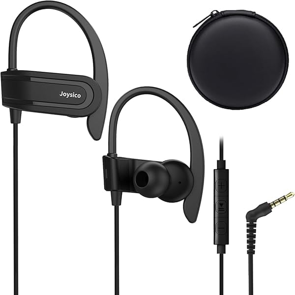 Wired Over The Ear Earbuds with Microphone Volume Control Ear Hook and ...