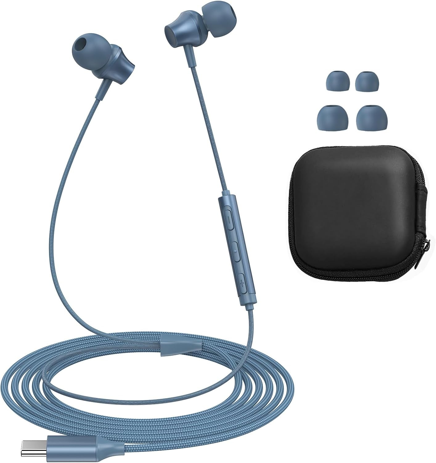 Wired Earbuds USB C Port in-Ear Earphones Braided Cord with Built-in ...