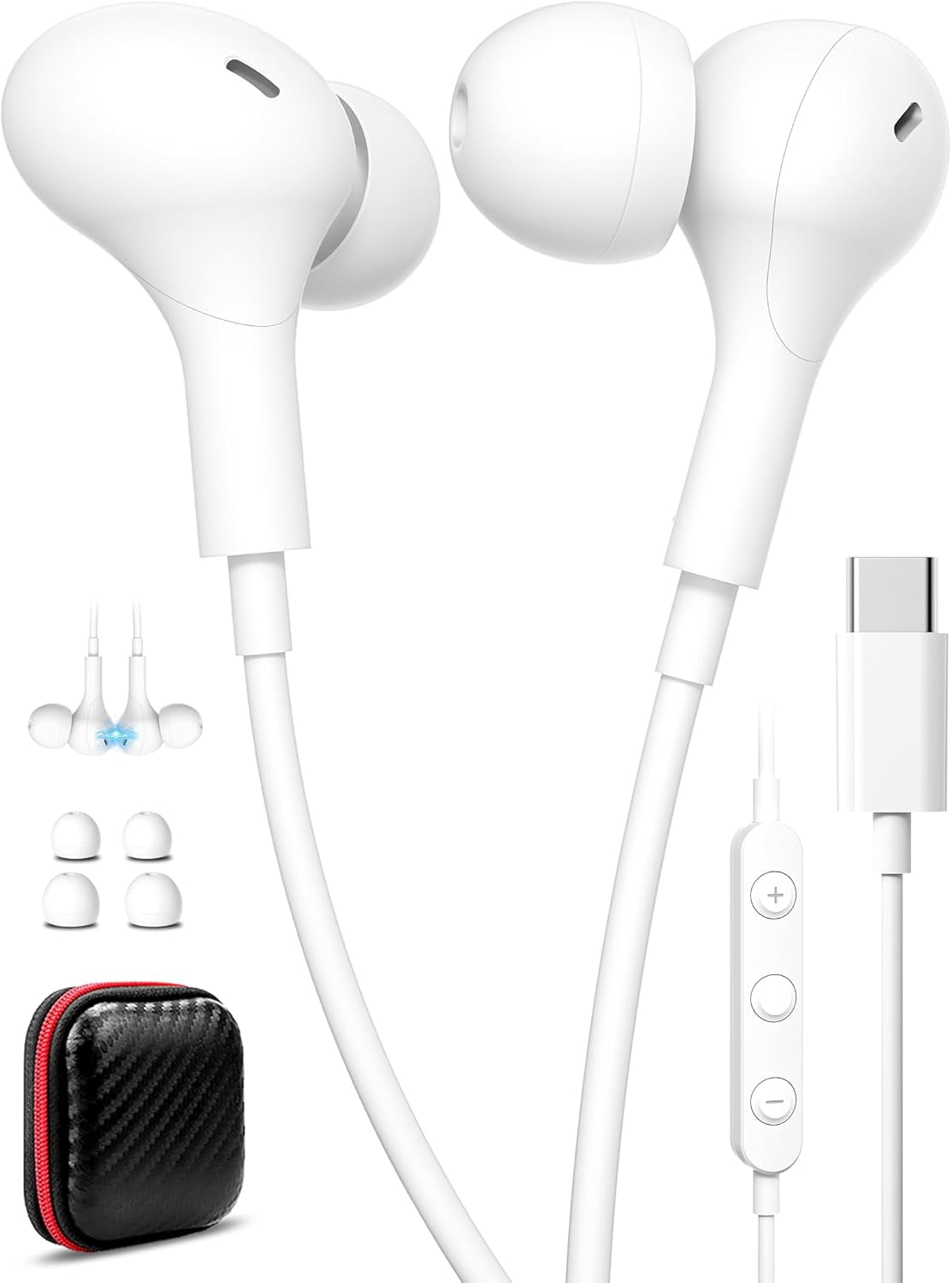 Wired Earbuds USB Type C Headphone for iPhone 17 Pro Max 16e 16 Pro 15 ...