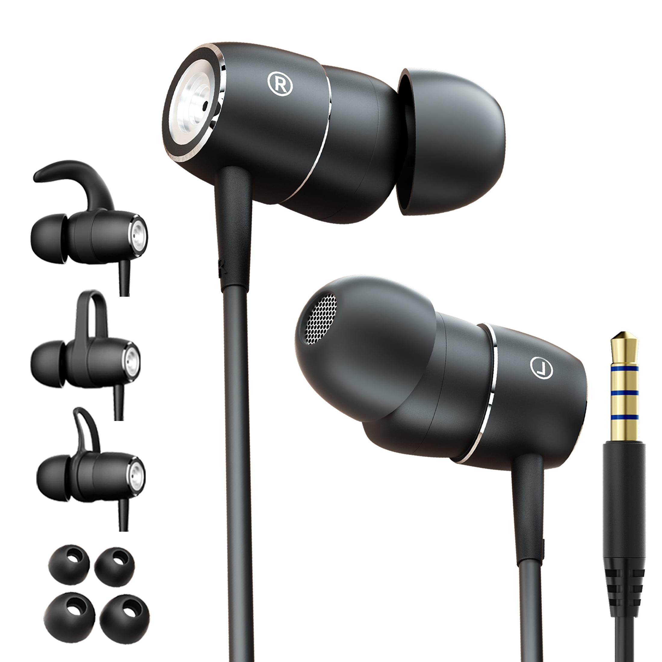 SUYUZREY Wired Earbuds, 3.5mm Plug, Heavy Bass Subwoofer, Noise ...