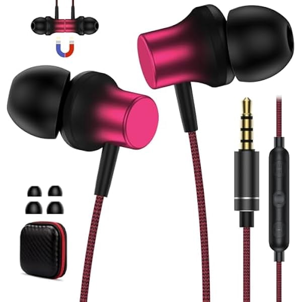 Wired Earbuds for iPod Laptops Computer,3.5mm Plug in Noise Cancelling ...
