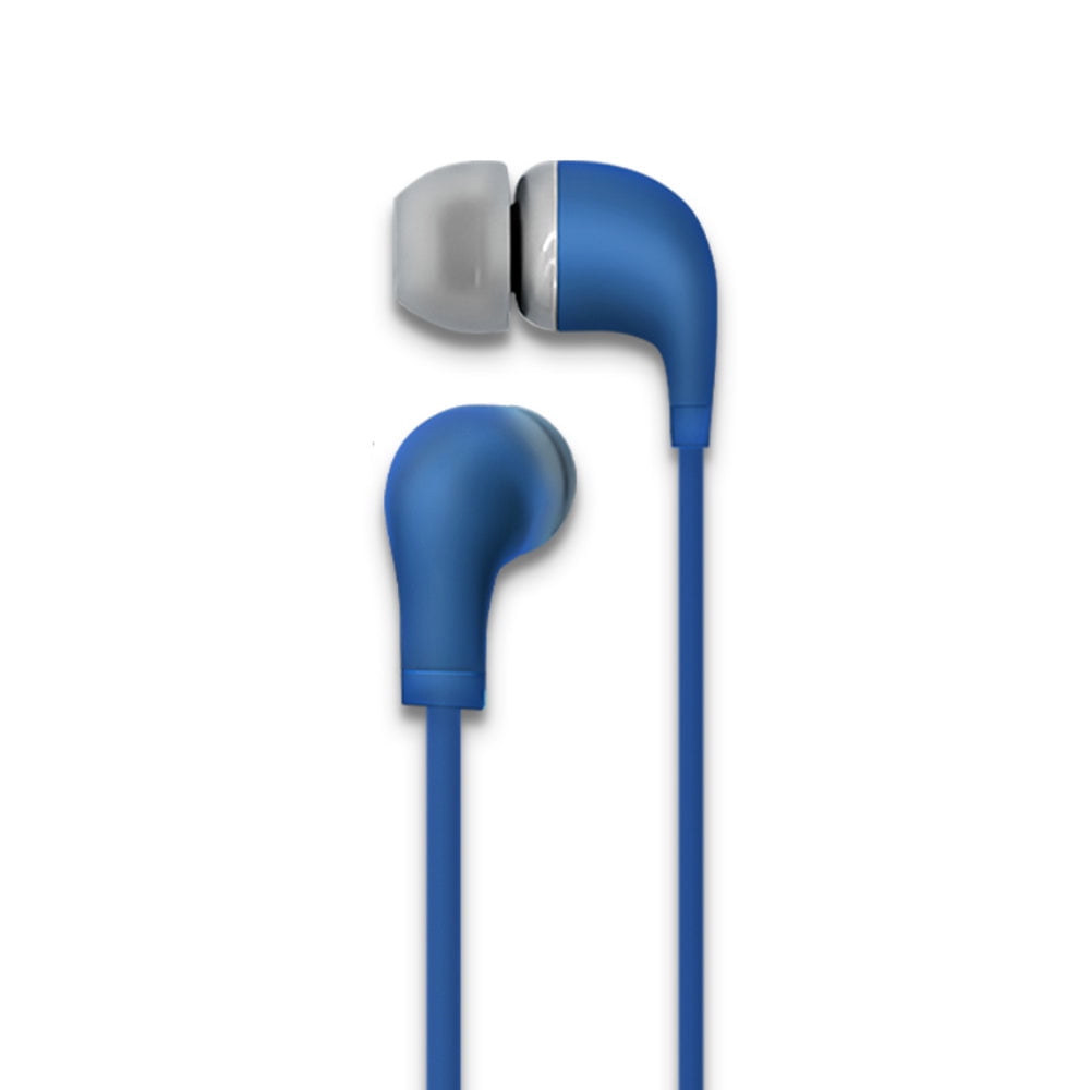 Wired Earbuds with Mic - Blue | Noise Isolating, Built-In Microphone ...