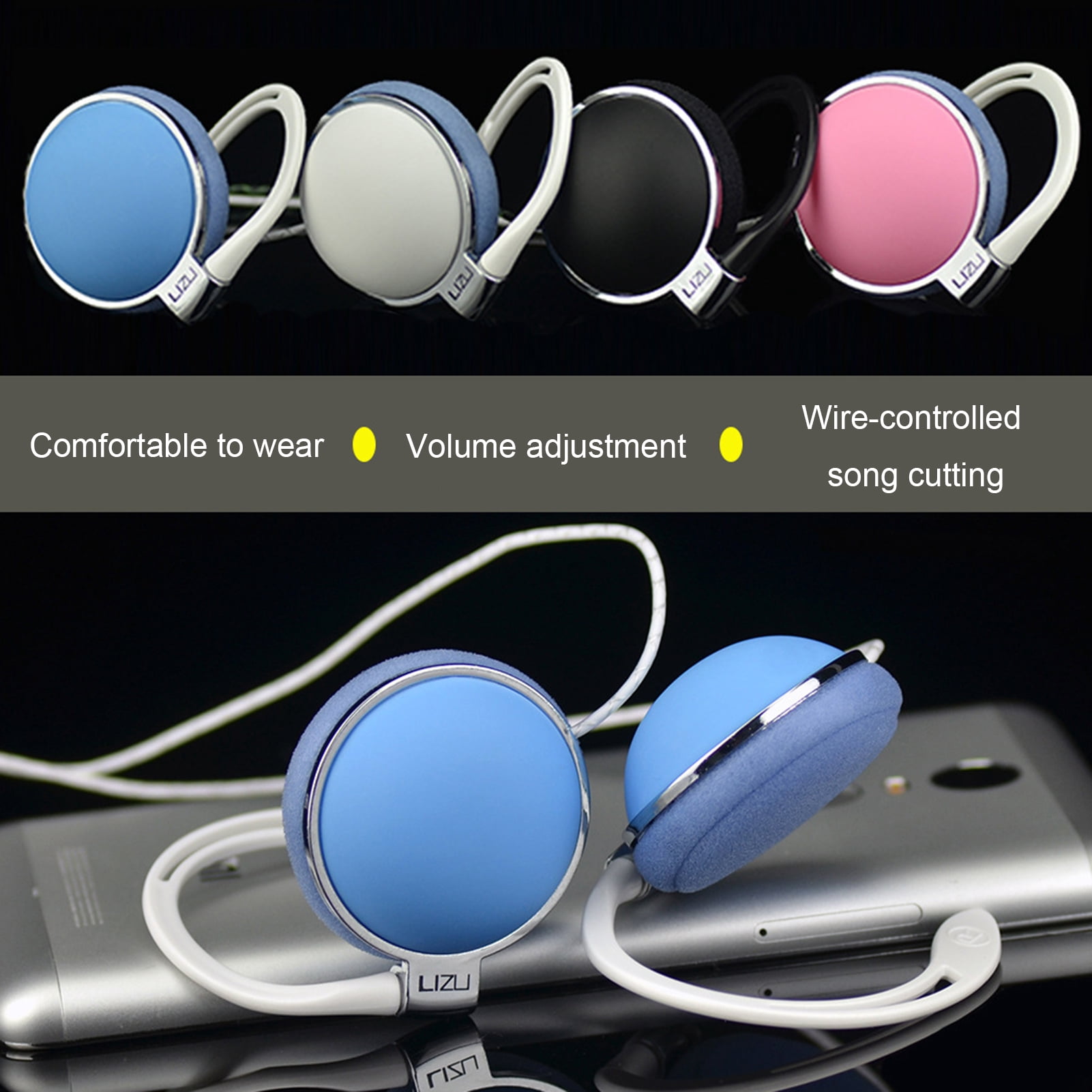 Wired Earphone 3.5mm Plug Wired Headphone with Microphone HiFi Stereo ...