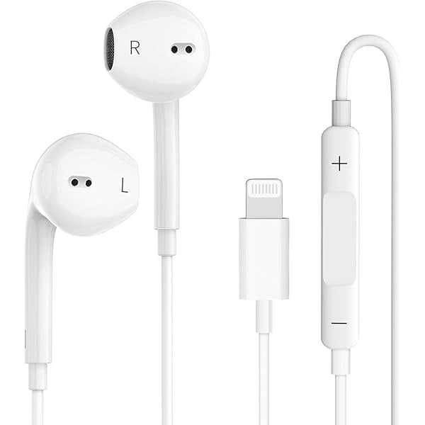 Wired Earphones for iPhone Earbuds with Lightning Connector Plug&Play ...