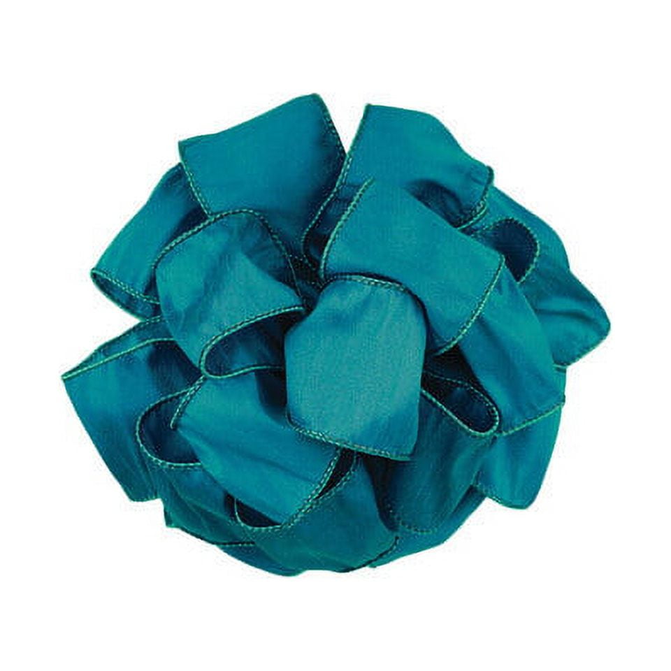 Wired Edged Anisha Dupioni Silky Deep Teal Color Ribbon 2 1/2" - 10 ...