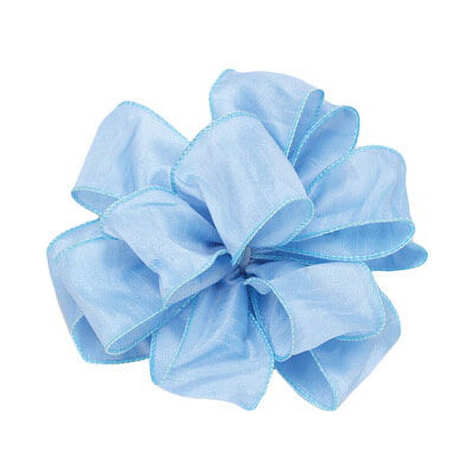 Wired Edged Anisha Dupioni Silky Sky Blue Color Ribbon 2 1/2" - 10 ...