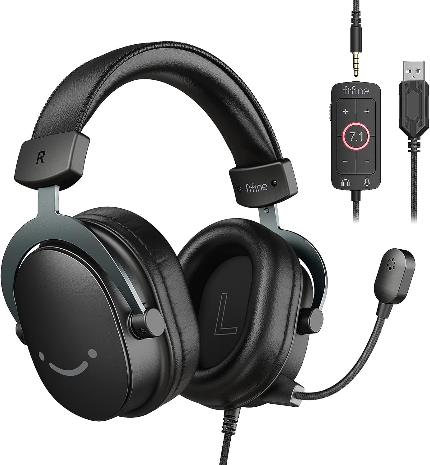 Wired Gaming Headset, USB Headphone with 7.1 Surround Sound, Detachable ...