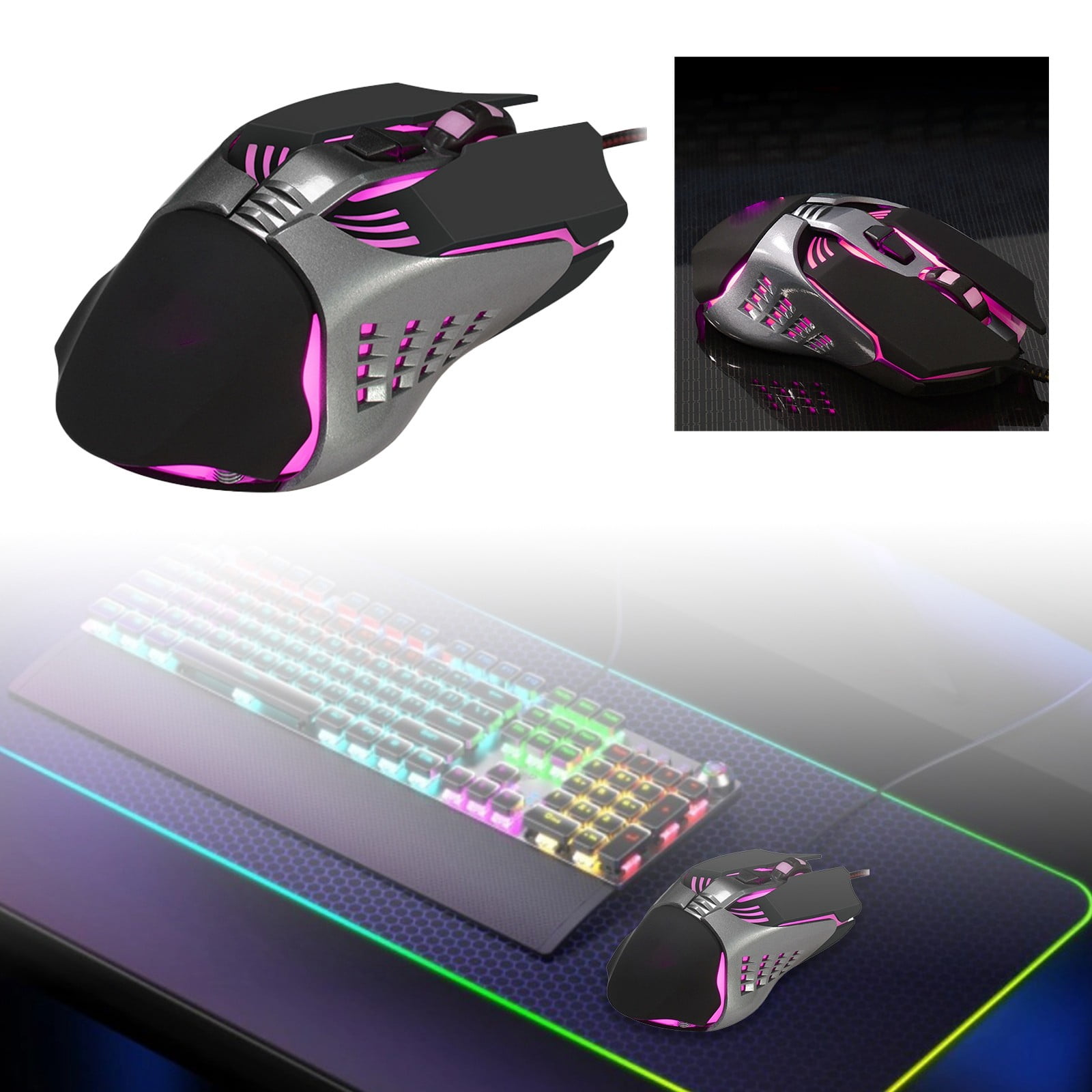 Wired Gaming High Precision USB Optical Ergonomic Design LED Backlight for PC Laptop Win Pro ...