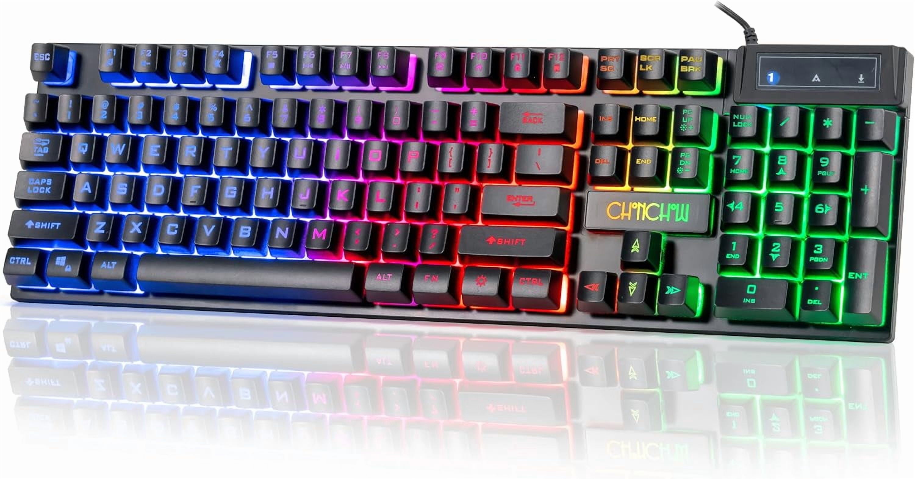 Wired Gaming Keyboard, 104 Keys Full Size, with Anti-Ghosting and ...