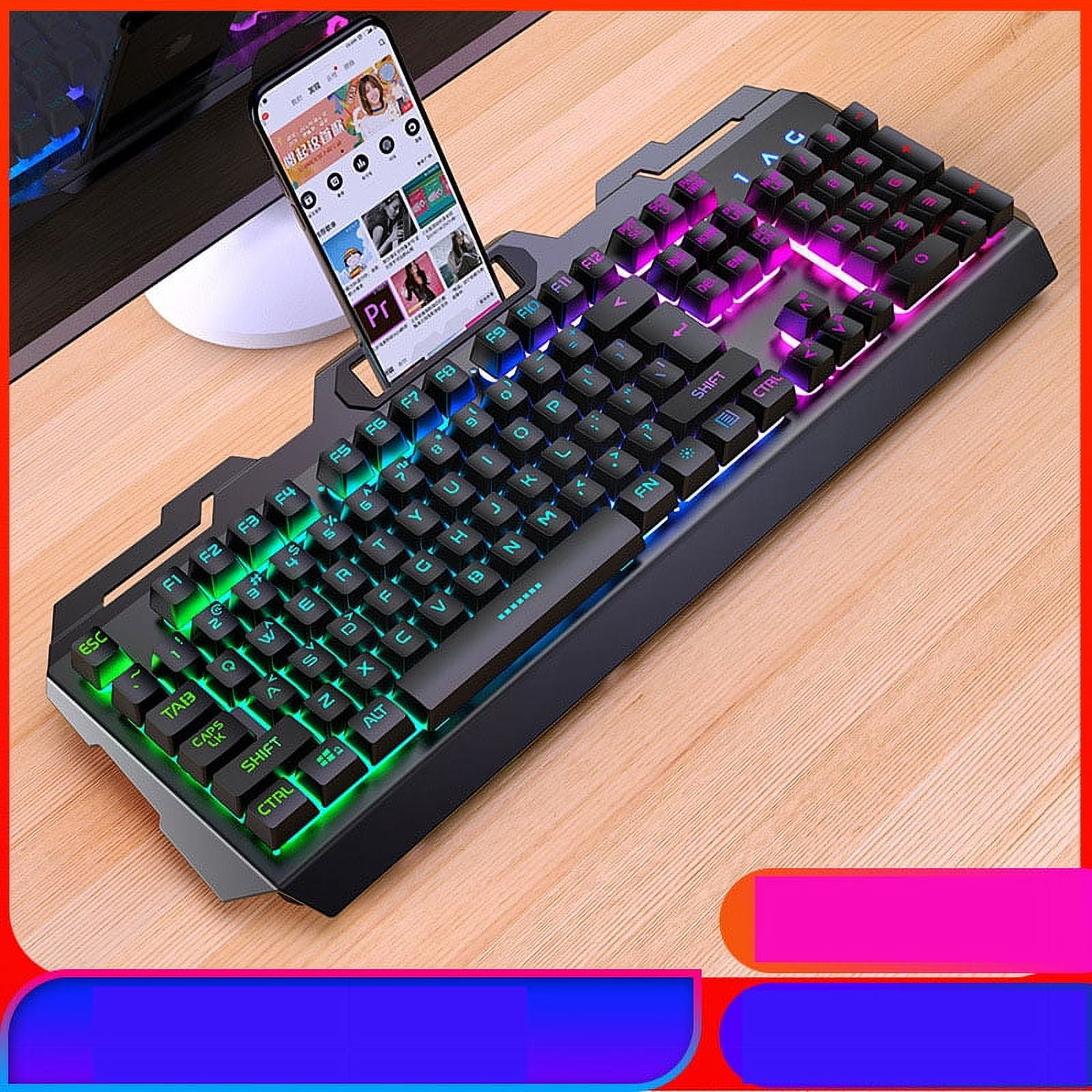 Wired Gaming Keyboard LED Rainbow Backlit Gaming Keyboard RGB Gaming ...