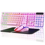 Cshidworld Wired Gaming Keyboard and Mouse Set, RGB Backlit, Pink, Full ...