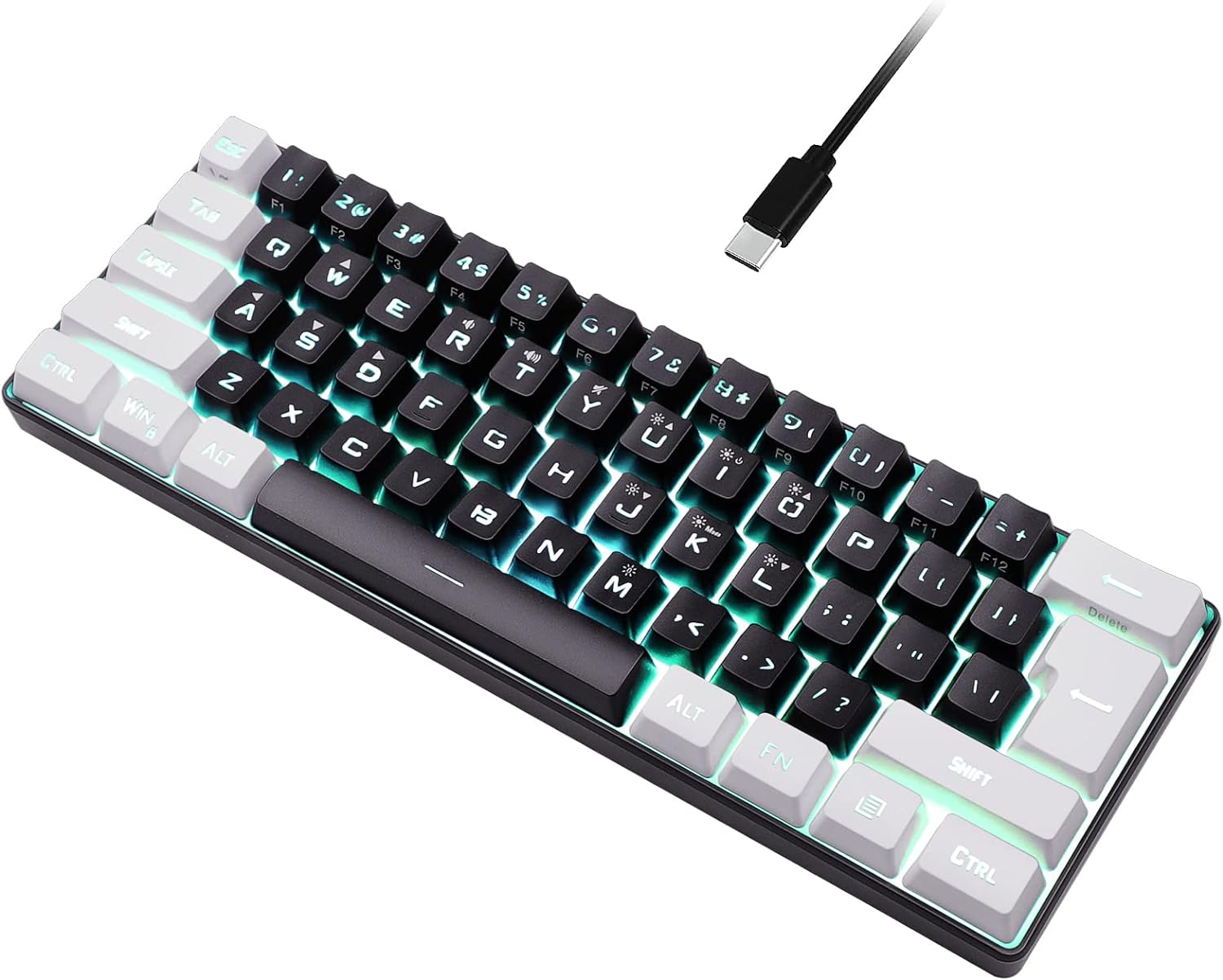 Wired Gaming Keyboard, RGB Backlit Ultra Compact Mini Keyboard ...
