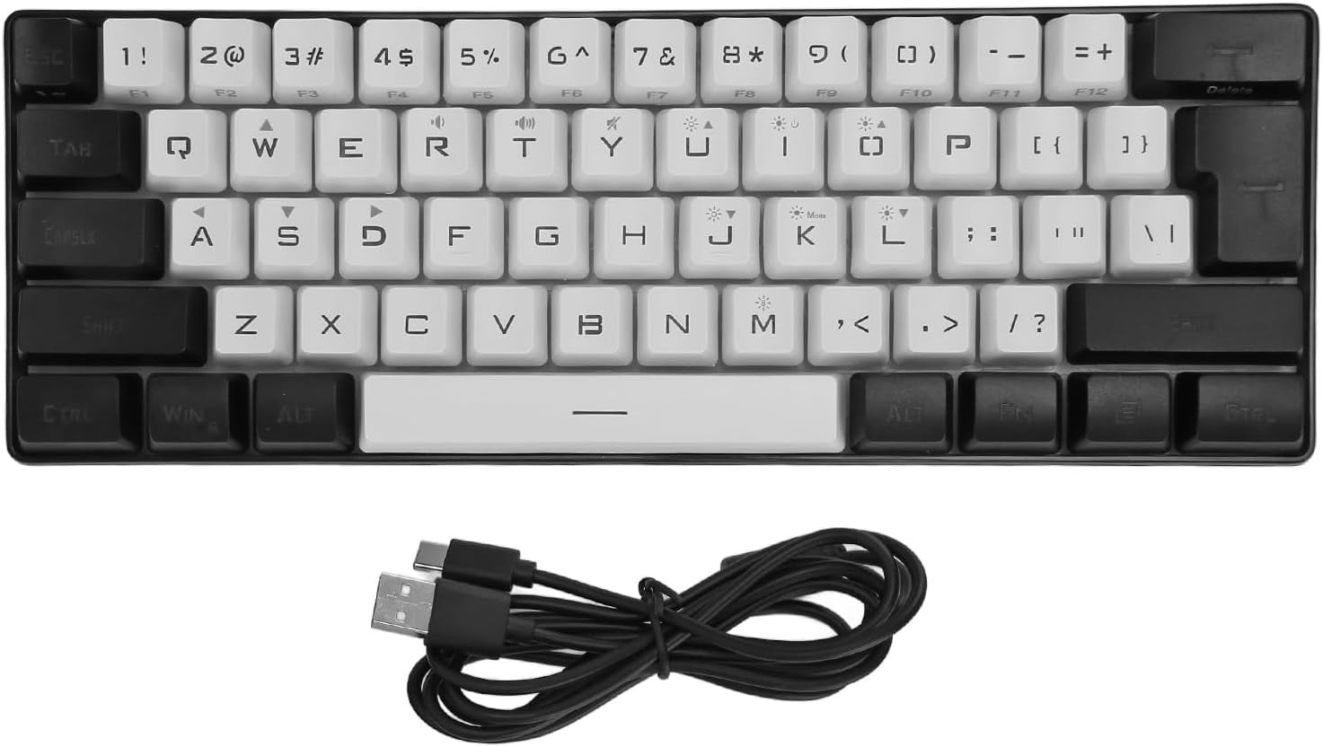 Wired Gaming Keyboard, Rgb Backlit 61 Key Ultra Compact Keyboard ...