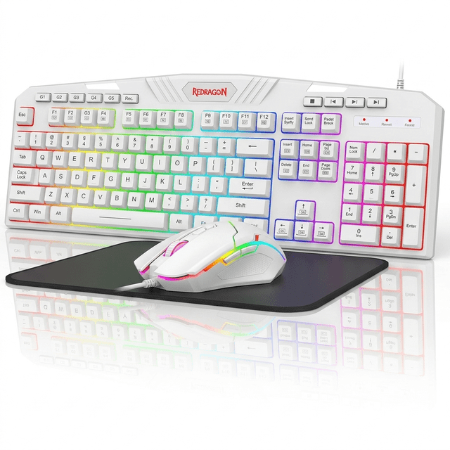 Wired Gaming Keyboard and mouse combo，RGB Backlit Mechanical Gaming ...