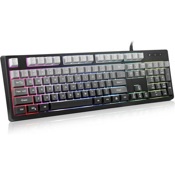 Wired Gaming Keyboard with RGB LED Backlit, Floating Keys, Membrane ...