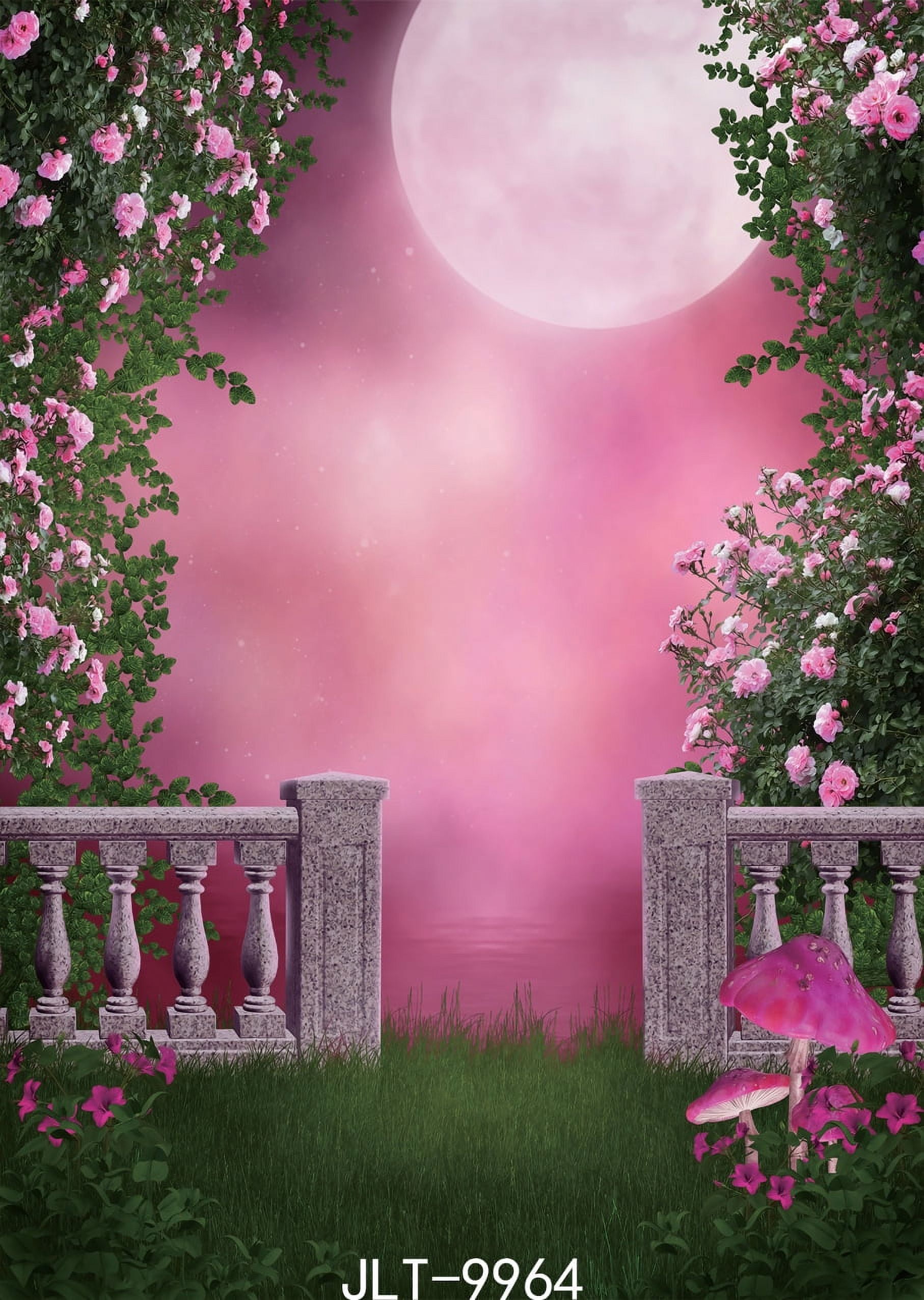 Wired Garden Path Photography Backgrounds Full Moon Halloween Backdrops ...