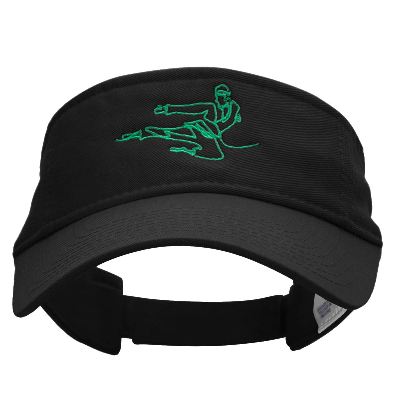 Wired Karate Kick Embroidered Pro Style Cotton Twill Washed Visor ...