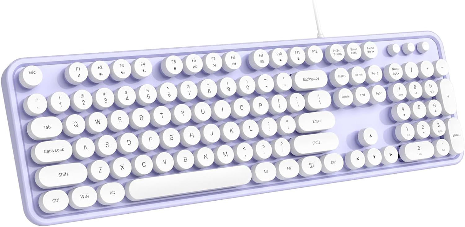 Wired Keyboard, Full-Sized Typewriter Keyboards, USB Plug and Play ...