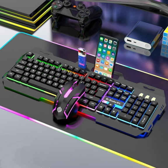 Wireless Keyboard and Mouse Combo, Full-Sized Wireless Keyboard and ...