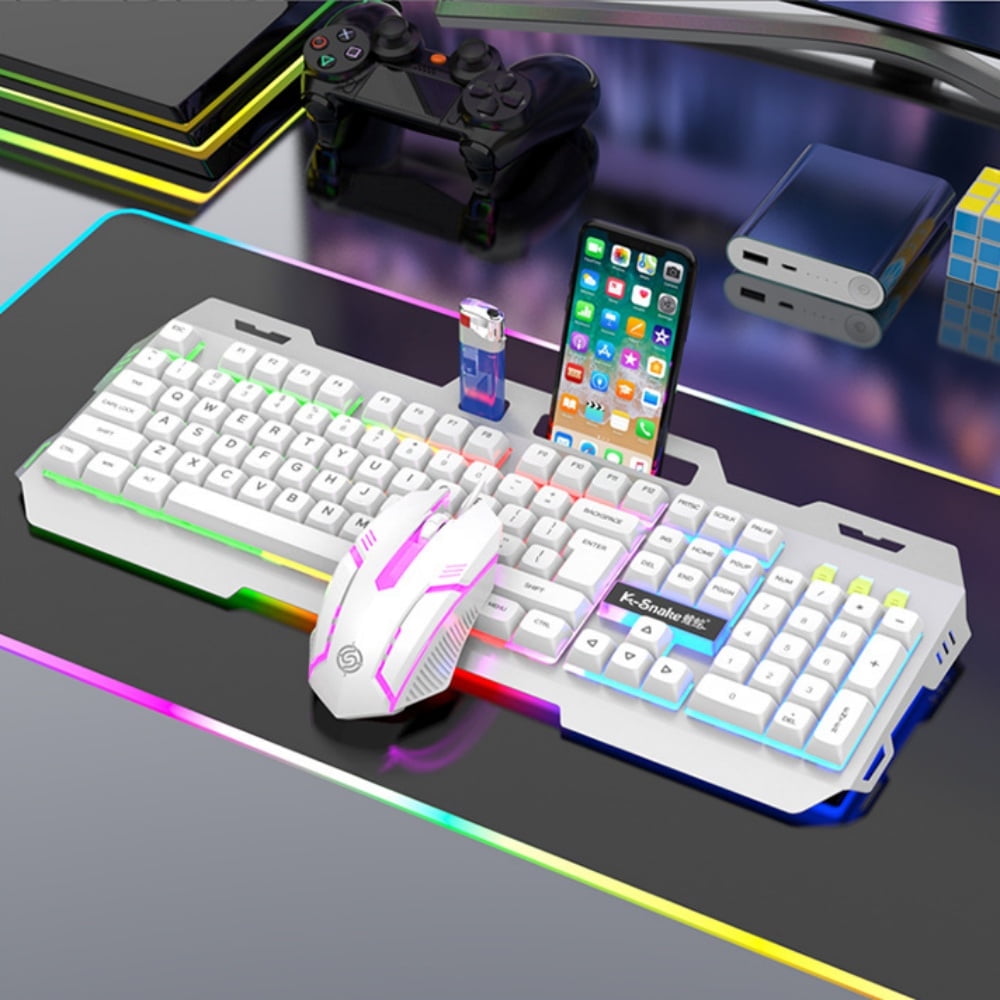 Wired Keyboard and Mouse Combo, Full-Sized Keyboard and Adjustable DPI ...
