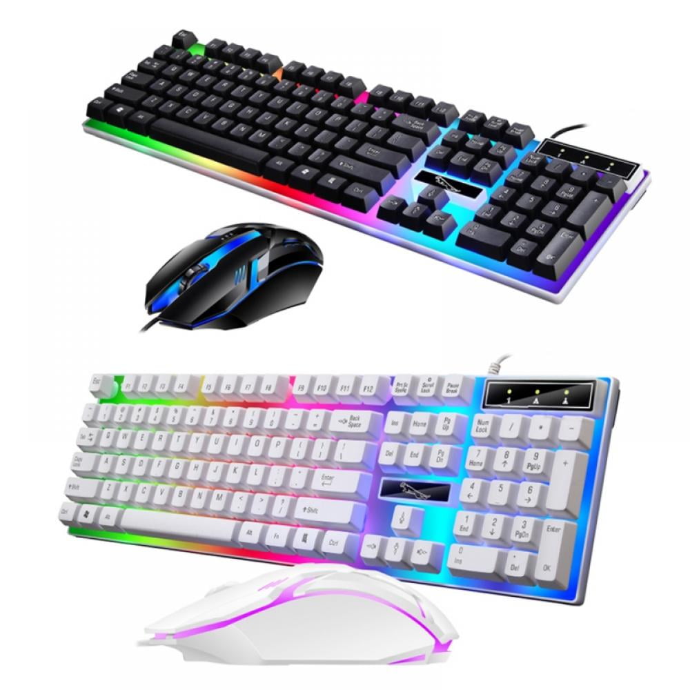 Wired Keyboard and Mouse Set USB Illuminated Manipulator Mechanical ...
